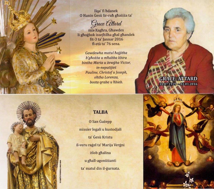 Obituaries – Xaghra Parish – Office Website